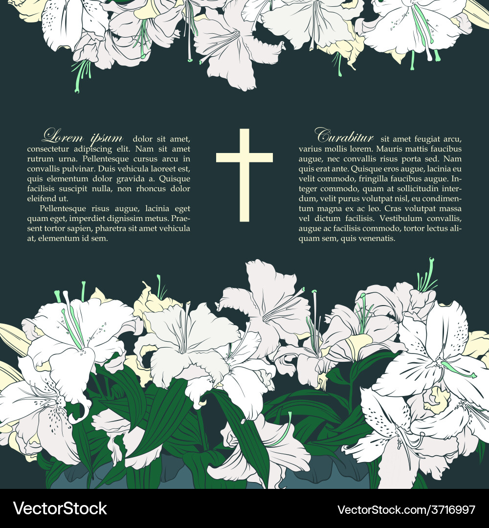 Funeral card Royalty Free Vector Image - VectorStock