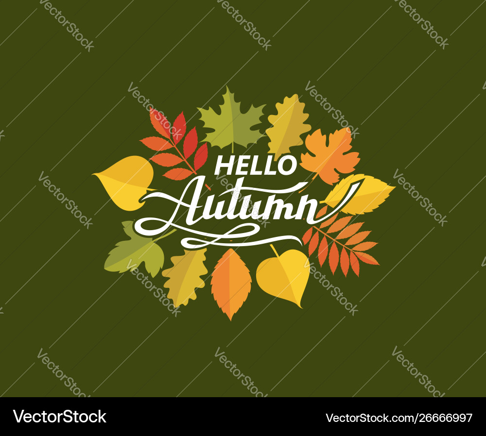 Hello autumn pattern Royalty Free Vector Image