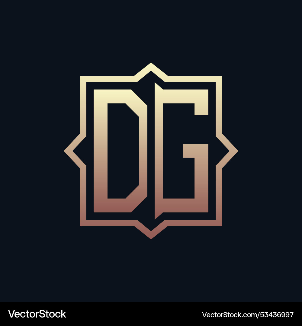 Luxury initial dg monogram logo design elegant Vector Image