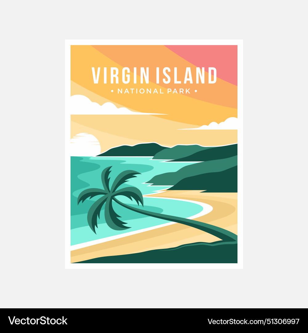 Virgin islands national park poster Royalty Free Vector