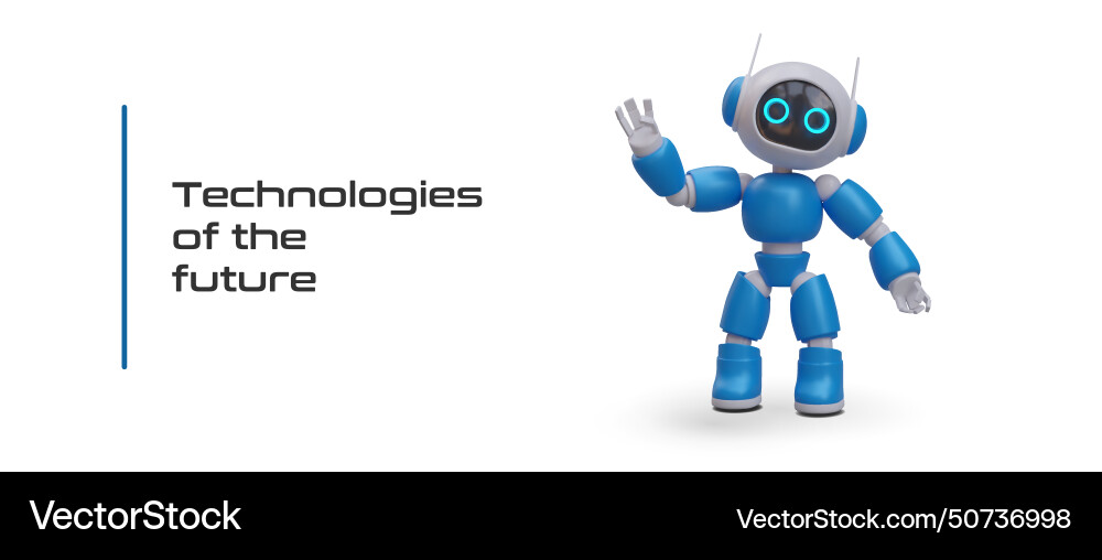 3d electronic assistant ready to help technology Vector Image