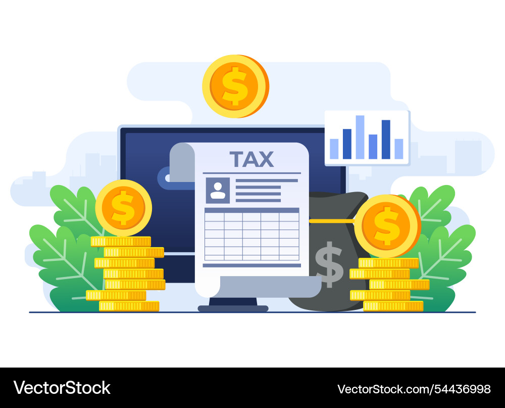 Financial charges obligatory payment calculation Vector Image