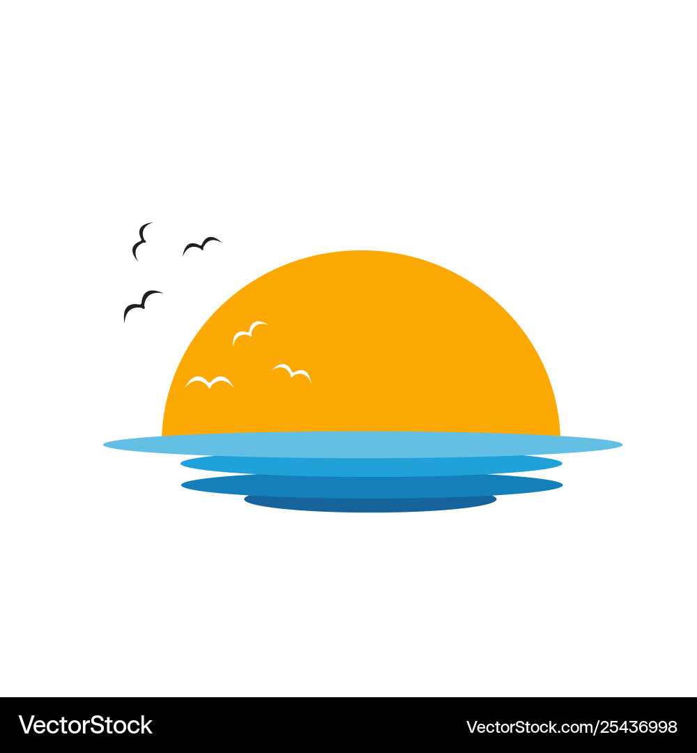 Golden Sun Over Sea Royalty Free Vector Image - VectorStock