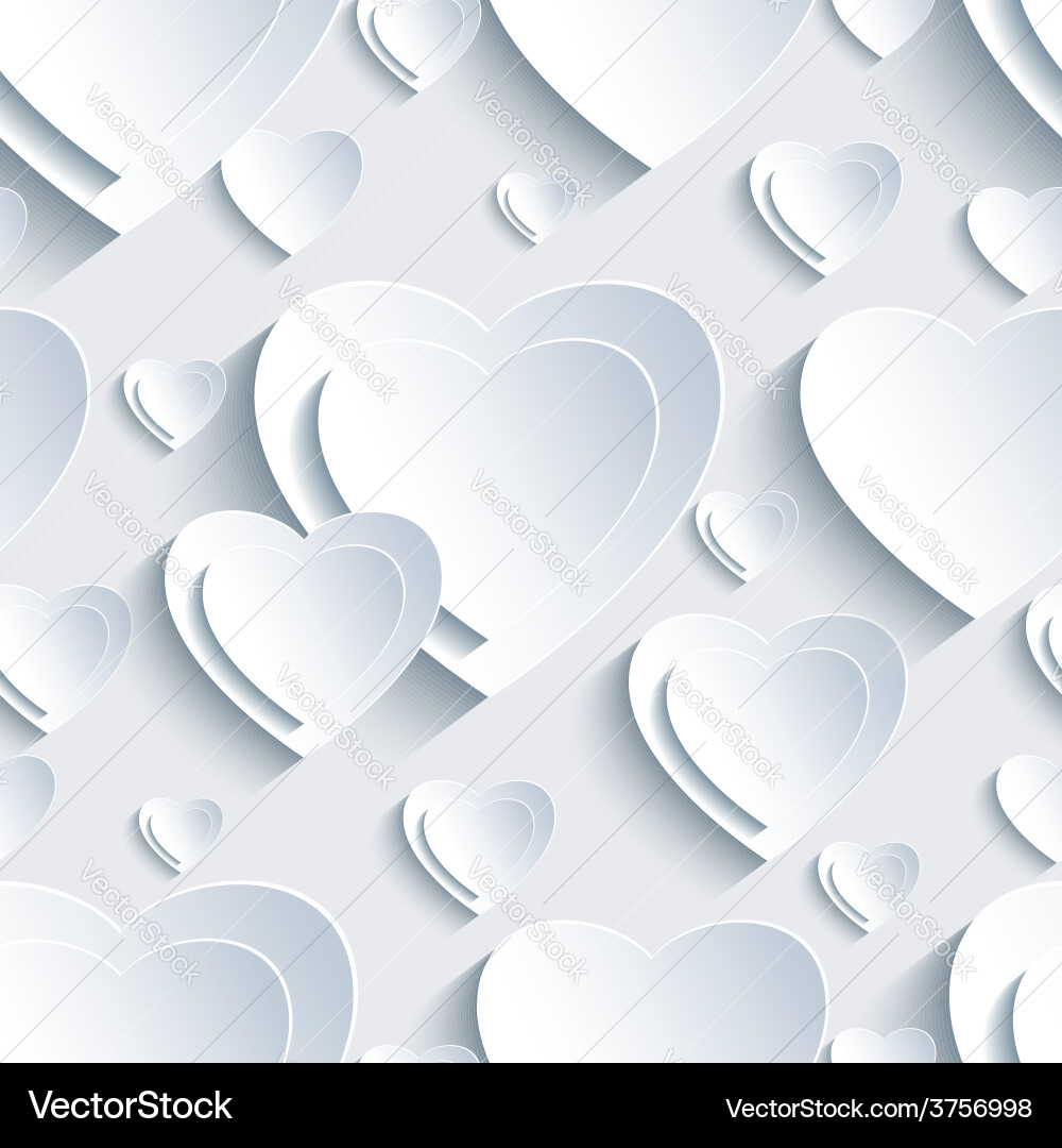 Grey Hearts Seamless Pattern Royalty Free Vector Image
