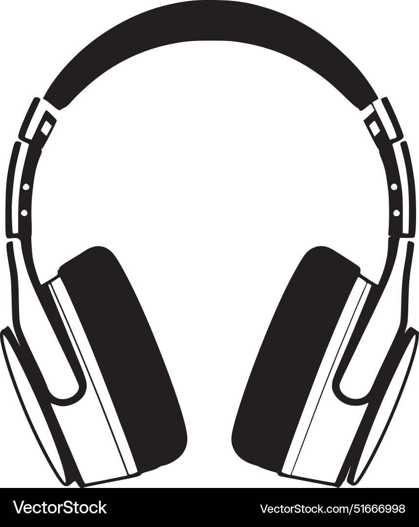 Headphone - minimalist and simple silhouette Vector Image