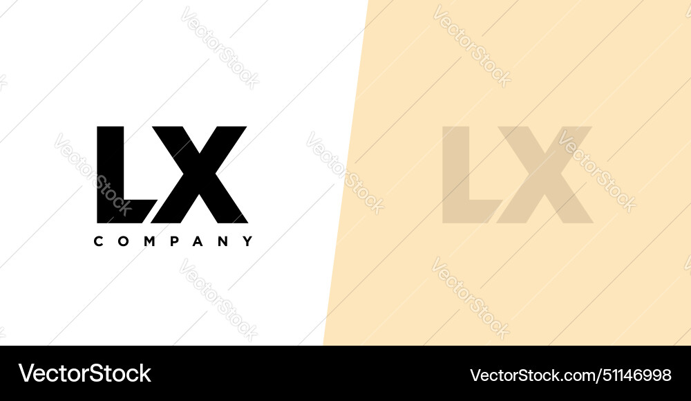 Letter l and x lx logo design template minimal Vector Image
