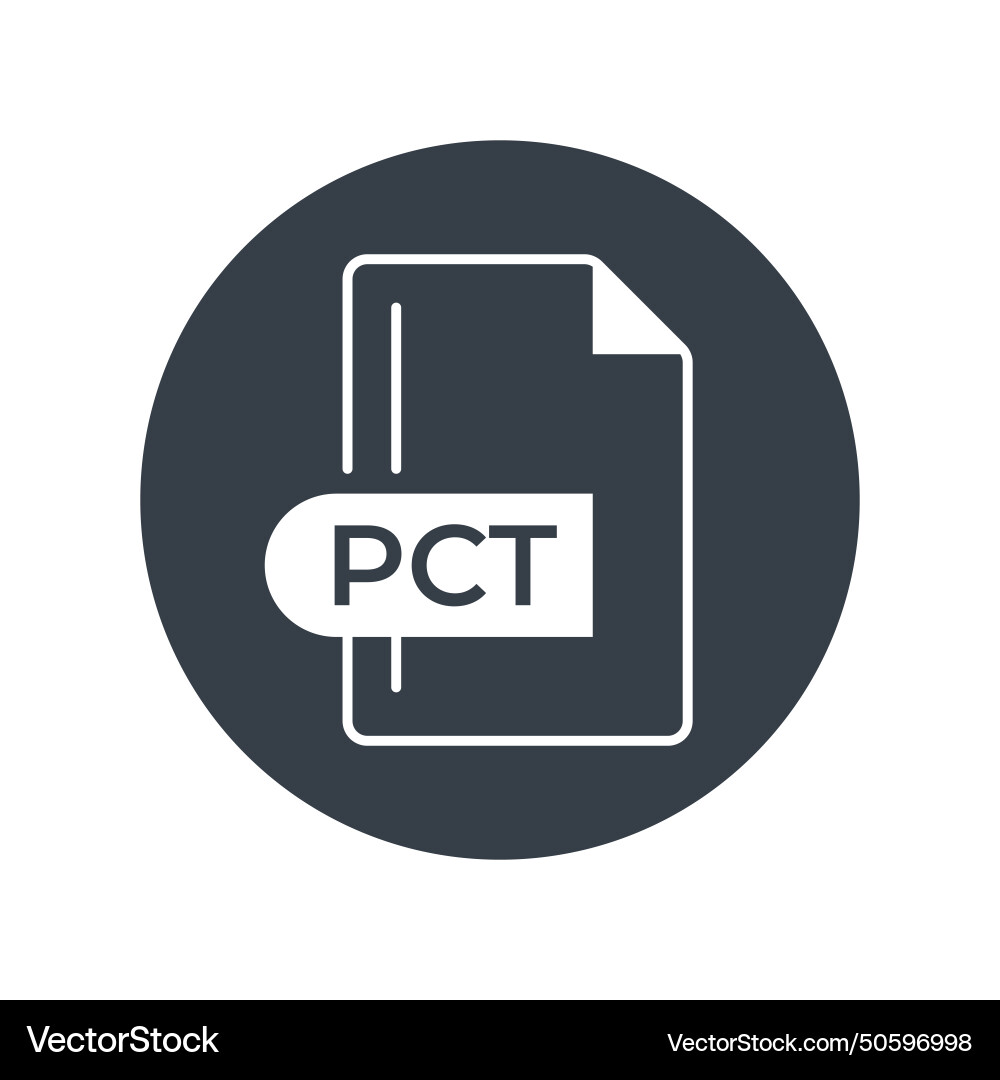 Pct file format icon extension filled Royalty Free Vector