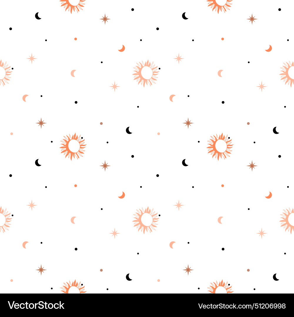 Seamless celestial pattern with crescent moon Vector Image