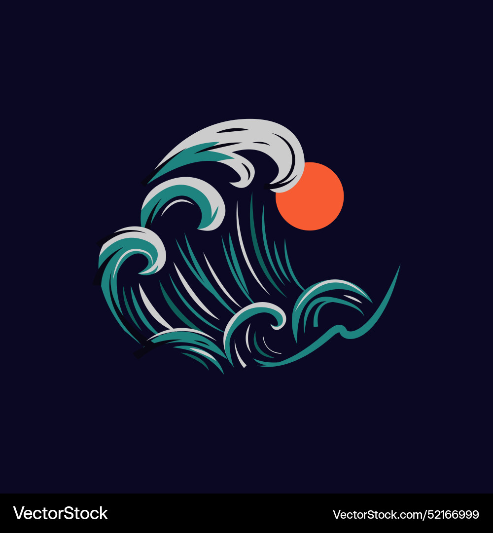 Abstract sea and ocean wave graphic design Vector Image