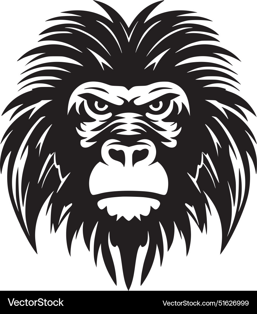 Baboon - minimalist and flat logo Royalty Free Vector Image