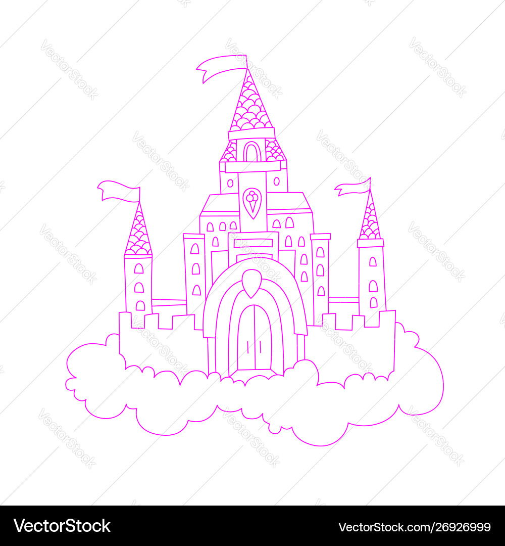 Cartoon lined pink princess Royalty Free Vector Image