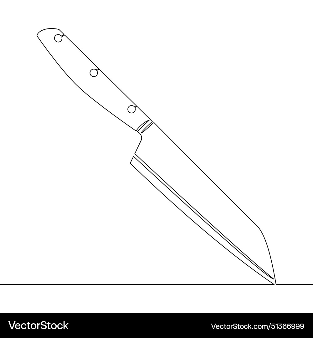 Continuous line drawing kitchen knife icon concept