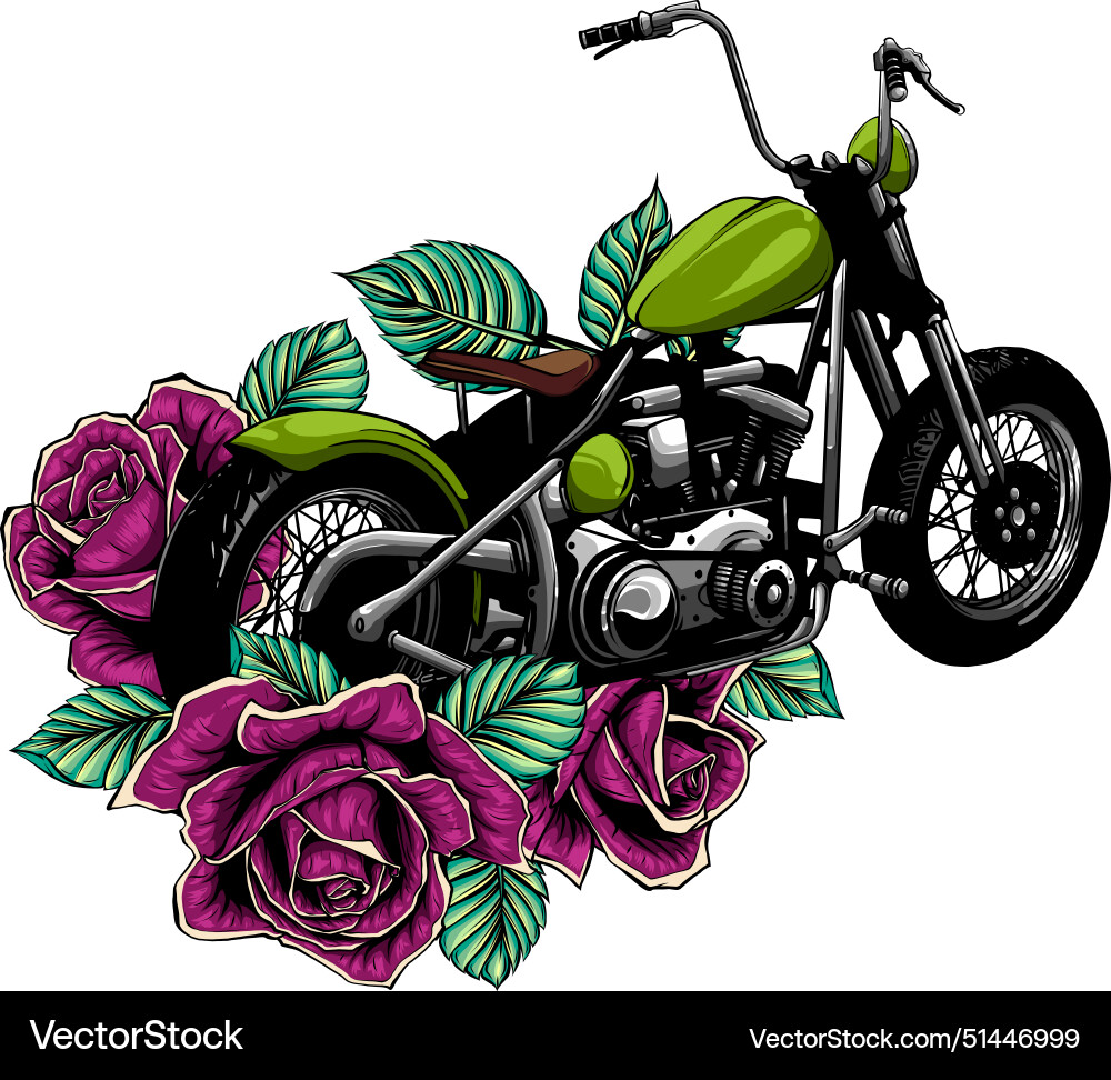 Custom motorcycle chopper Royalty Free Vector Image