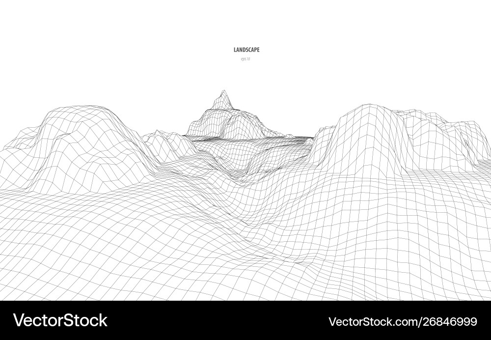 Digital Cyber Landscape Royalty Free Vector Image