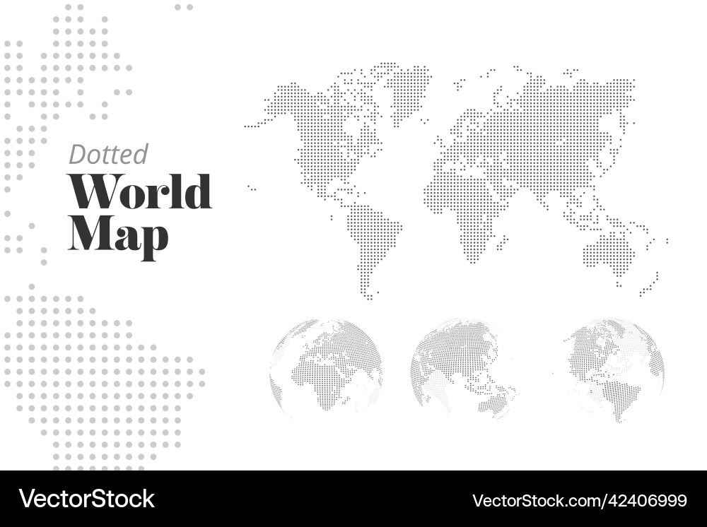 Dotted world map Royalty Free Vector Image - VectorStock