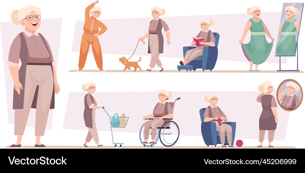 Elderly Women Collection Royalty Free Vector Image