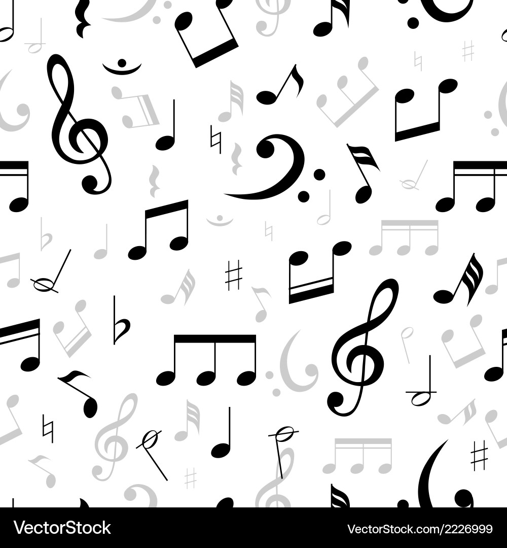 Music notes seamless pattern Royalty Free Vector Image