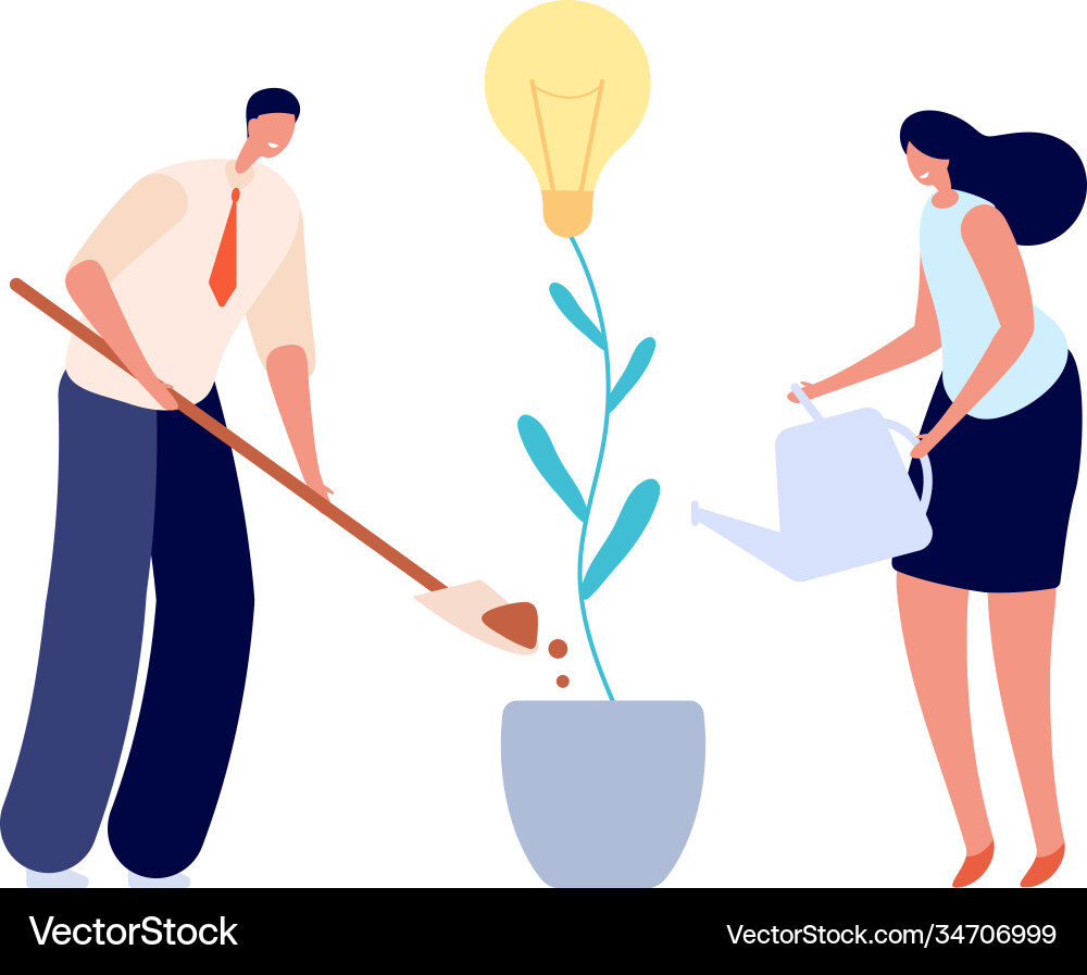 People growth idea growing innovation teamwork Vector Image