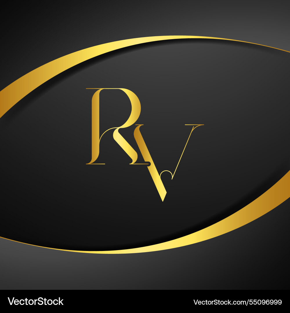 Rv luxury letter logo Royalty Free Vector Image