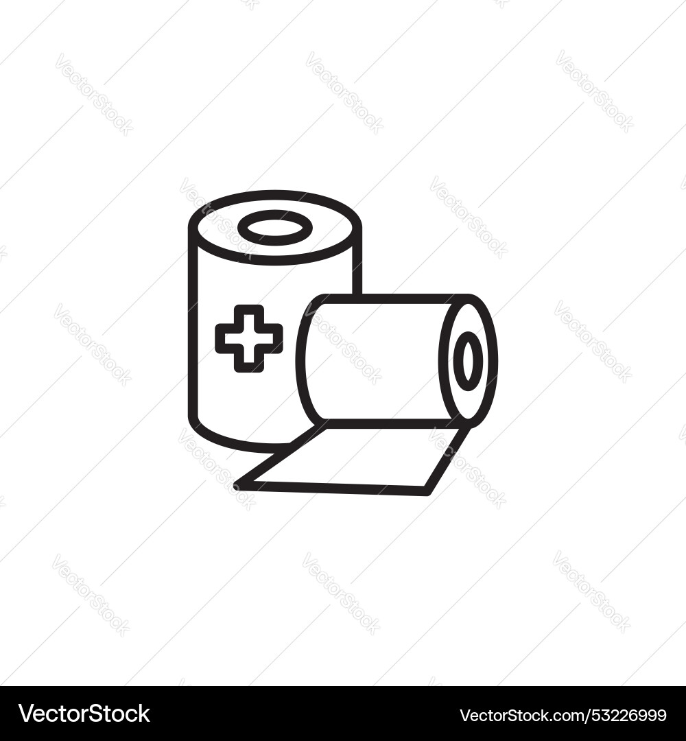 Sterile gauze icon set roll bandage texture Vector Image