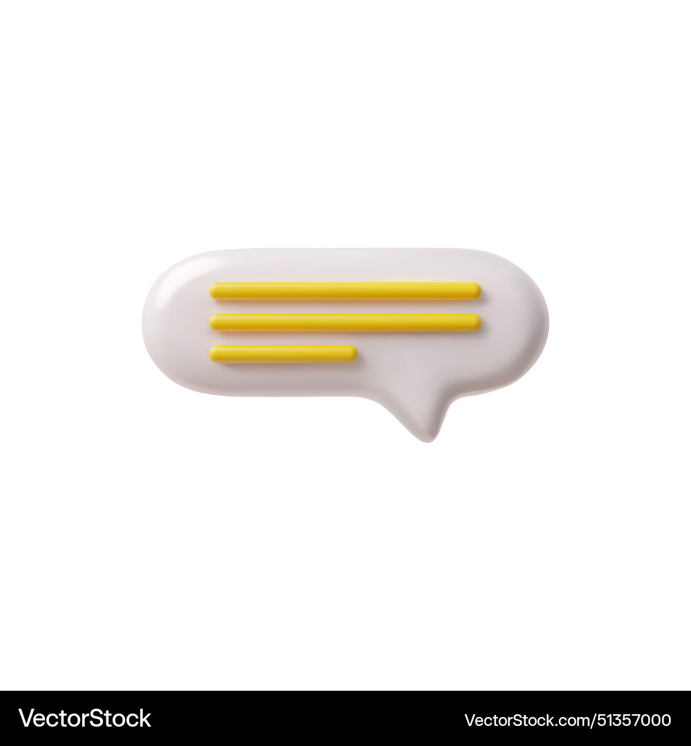 3d round speech bubble with text perfect Vector Image