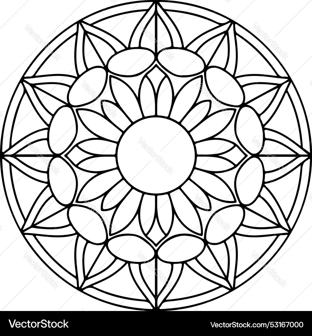 Attractive and simple mandala design Royalty Free Vector
