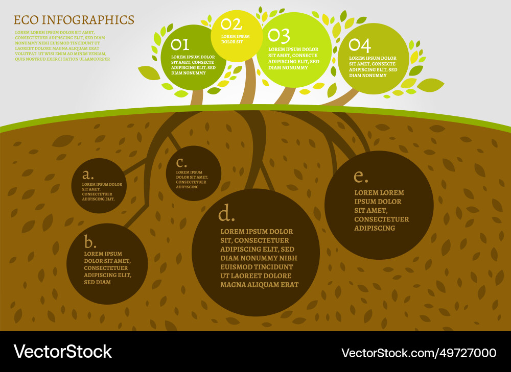 Beautiful bio infographics with trees Royalty Free Vector
