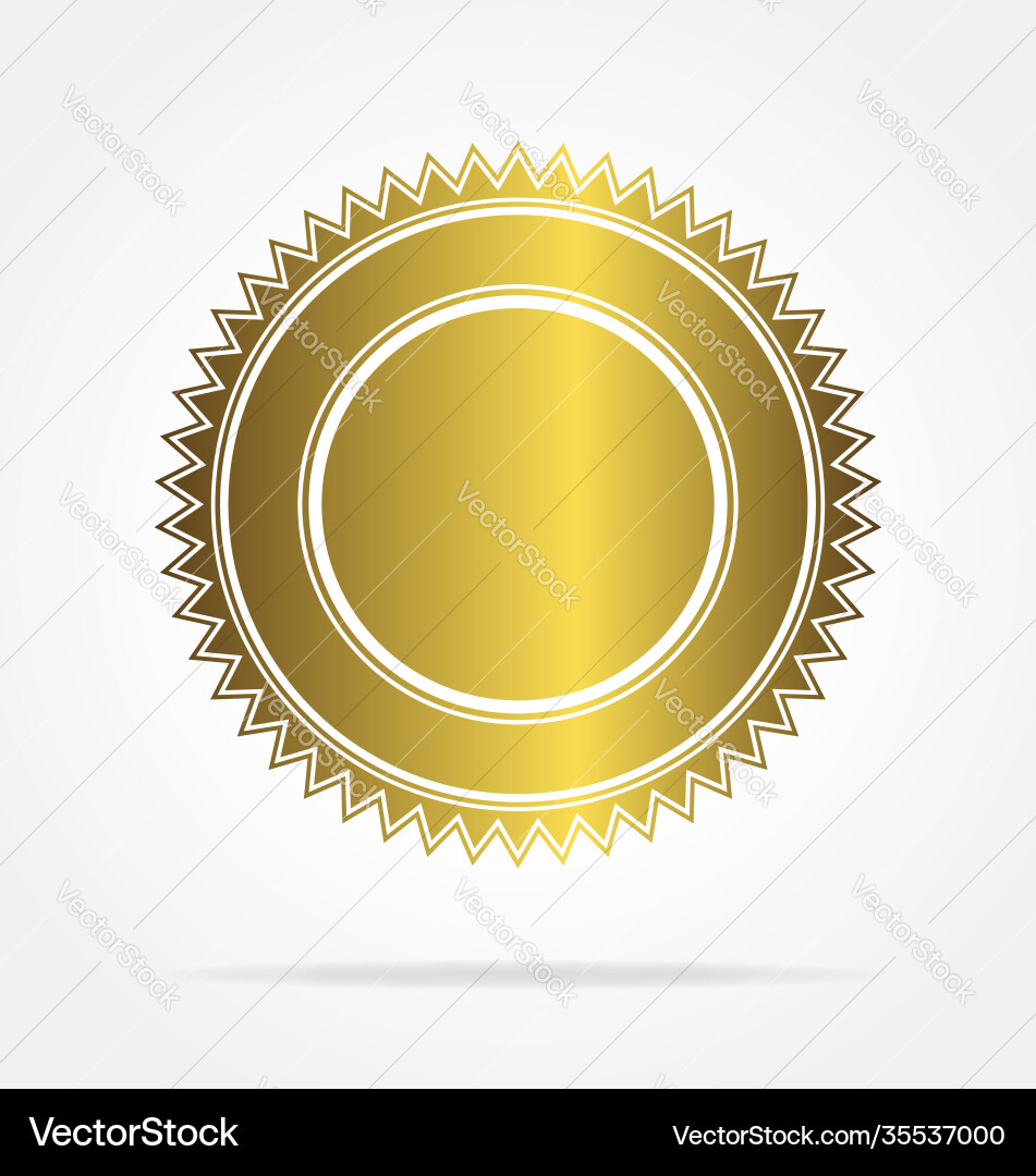 Blank gold document award certificate seal Vector Image