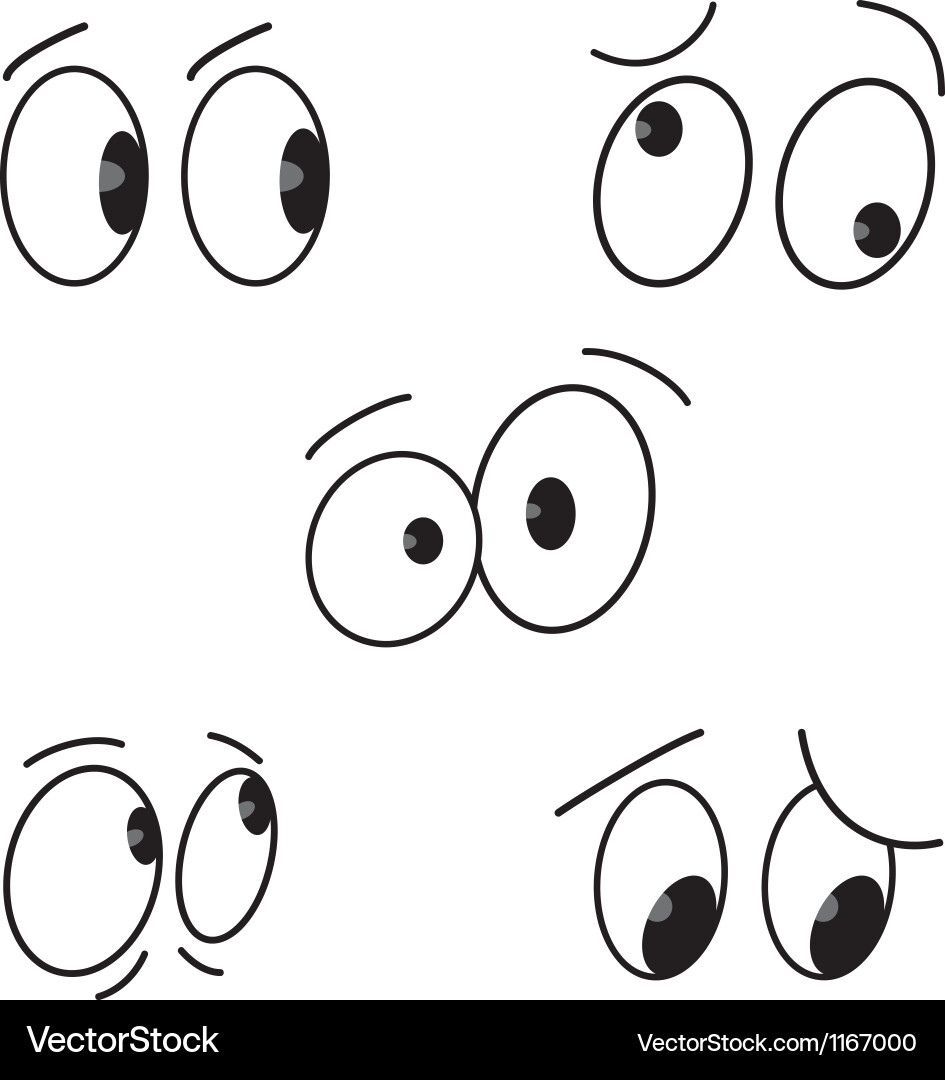 Cartoon Eyes Set Royalty Free Vector Image - VectorStock