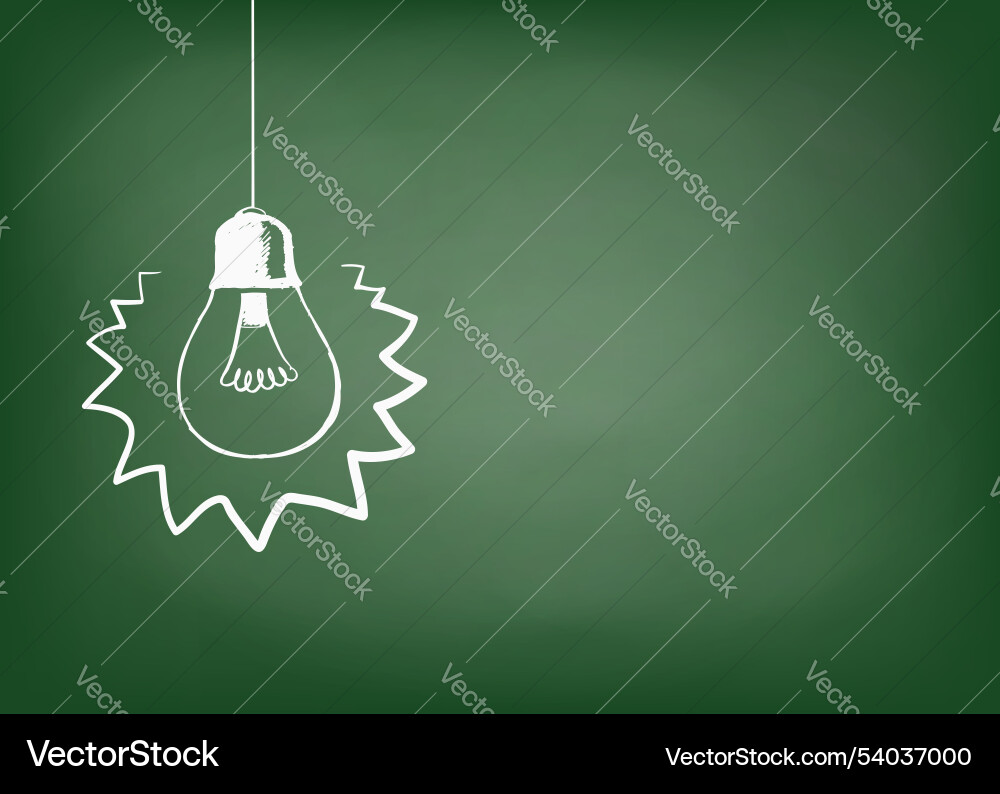 Glowing light bulb drawn with chalk Royalty Free Vector