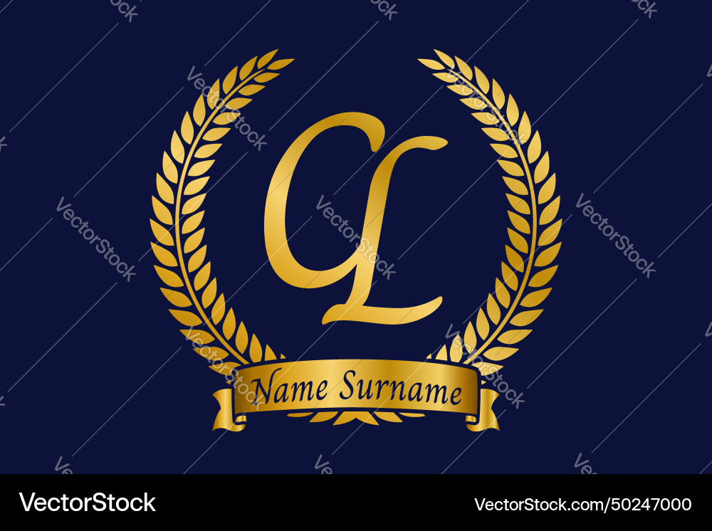 Initial letter c and l cl monogram logo design Vector Image
