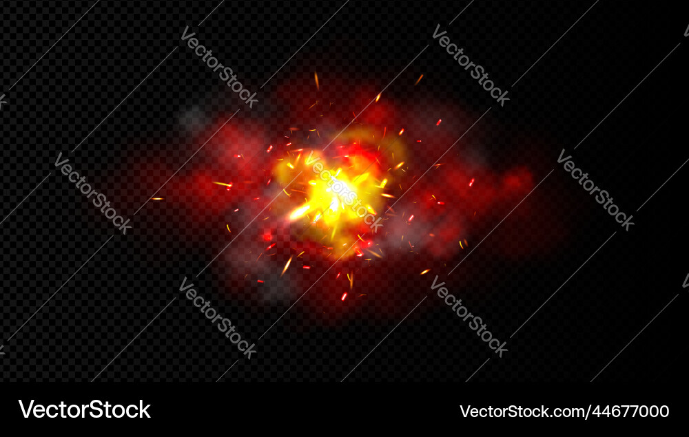 Light effect with red smoke bomb explosion 3d Vector Image