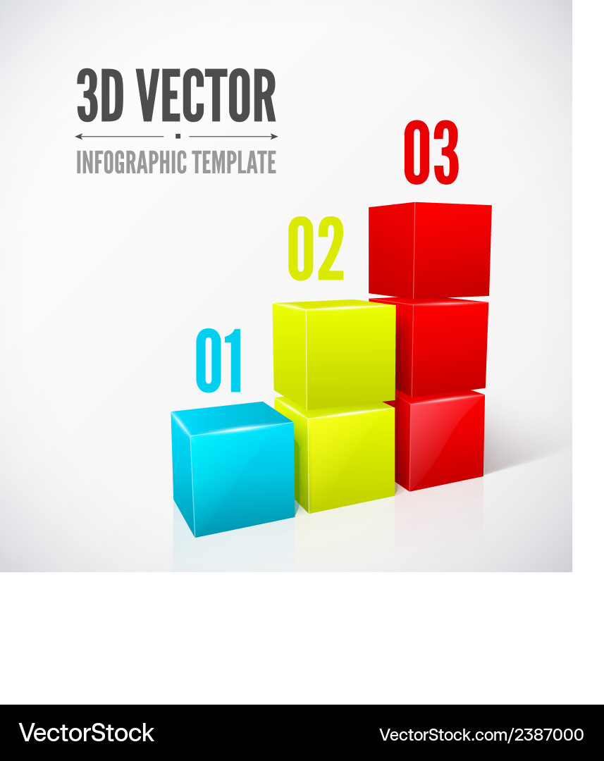 Modern 3D Cube Infographics Royalty Free Vector Image