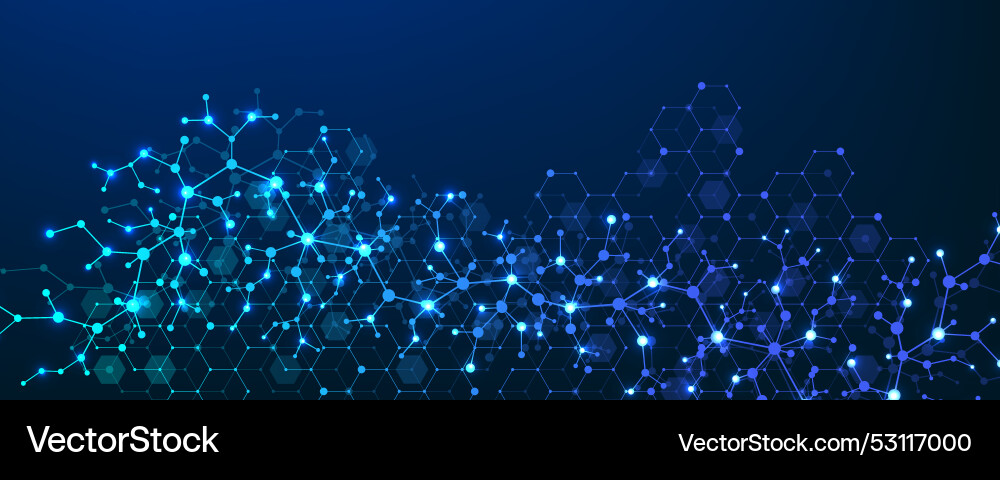 Molecular abstract structure and genetic Vector Image