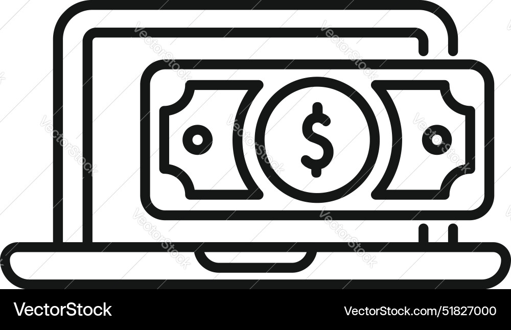 Online banking concept icon laptop transferring Vector Image