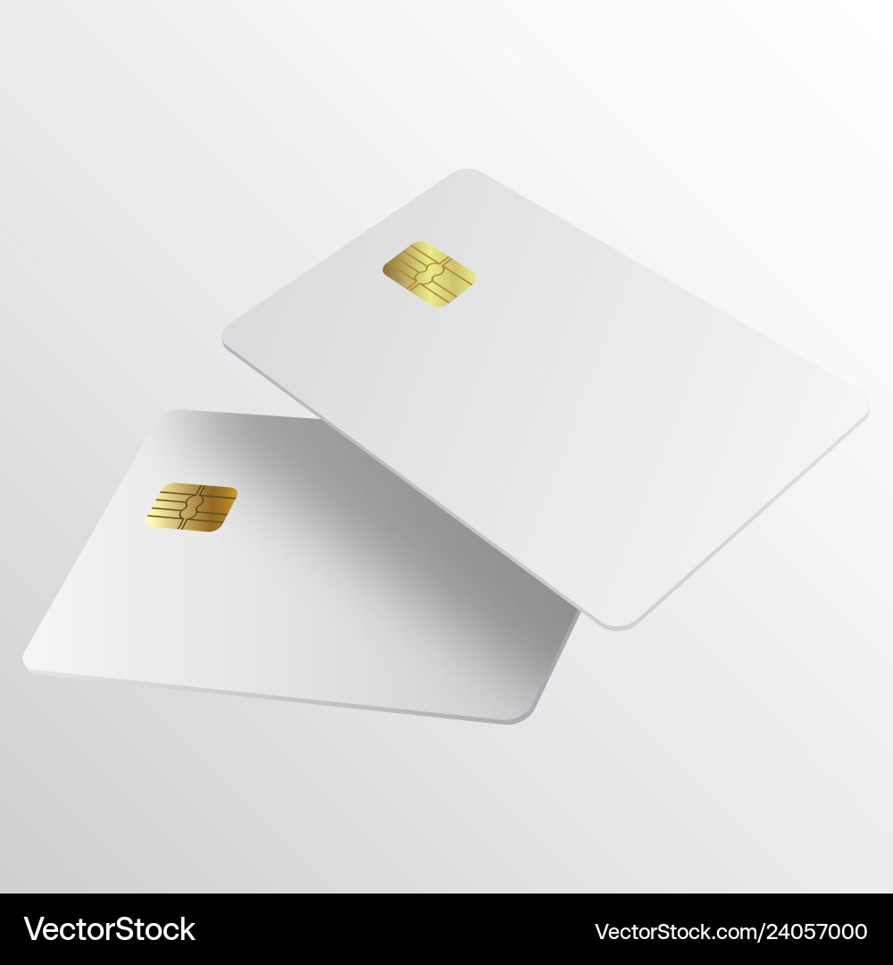 Realistic white credit card Royalty Free Vector Image