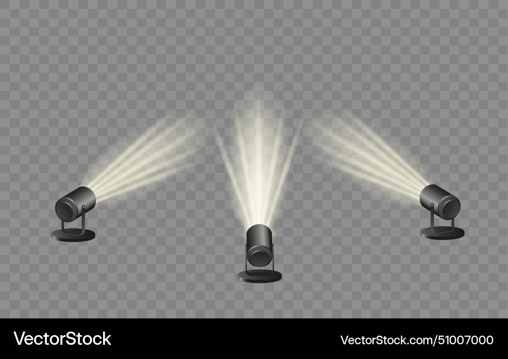 Spotlights set stage and studio light realistic Vector Image