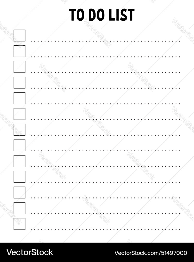 To do list printable template lined sheet Vector Image