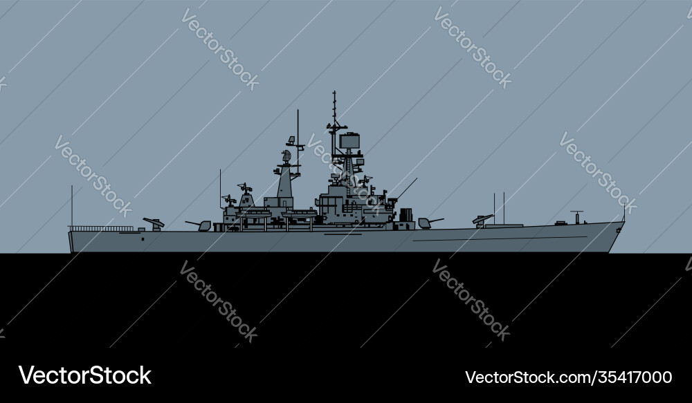 Us navy virginia klasse geführte Rakete Cruiser Vektorbild