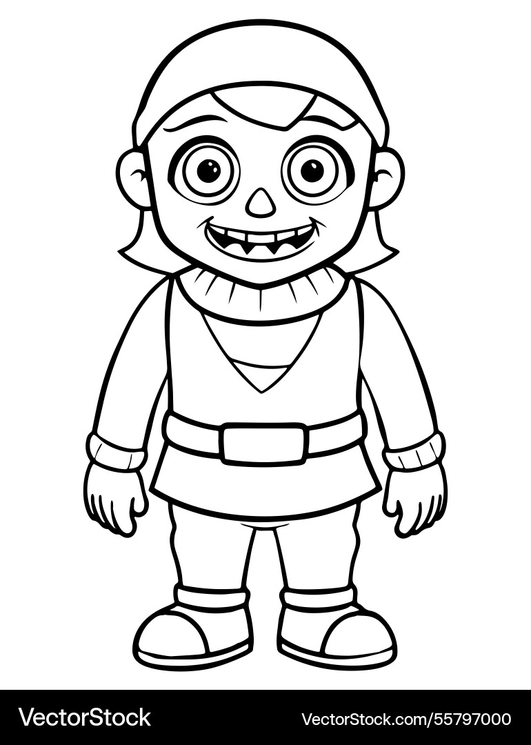 Zombie apocalypse coloring page for kids Vector Image