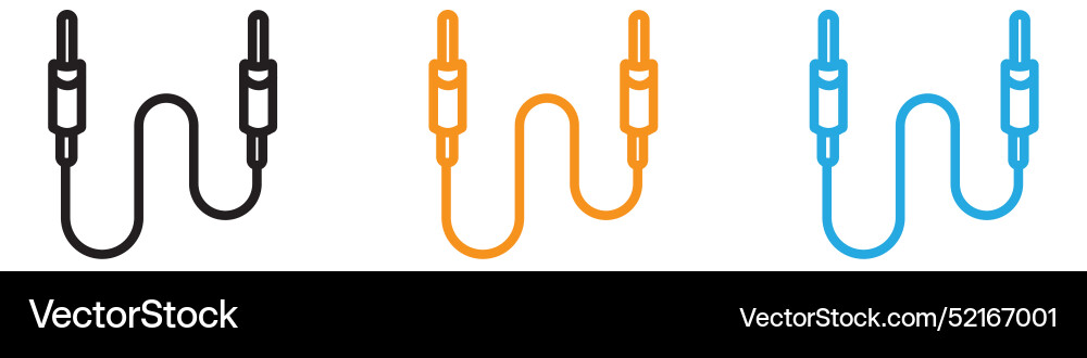 Aux cable icon logo set collection for web app ui Vector Image