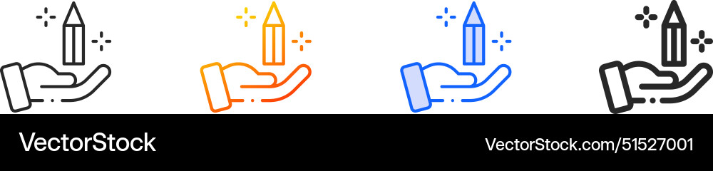 Creativity iconthin linear gradient blue stroke Vector Image