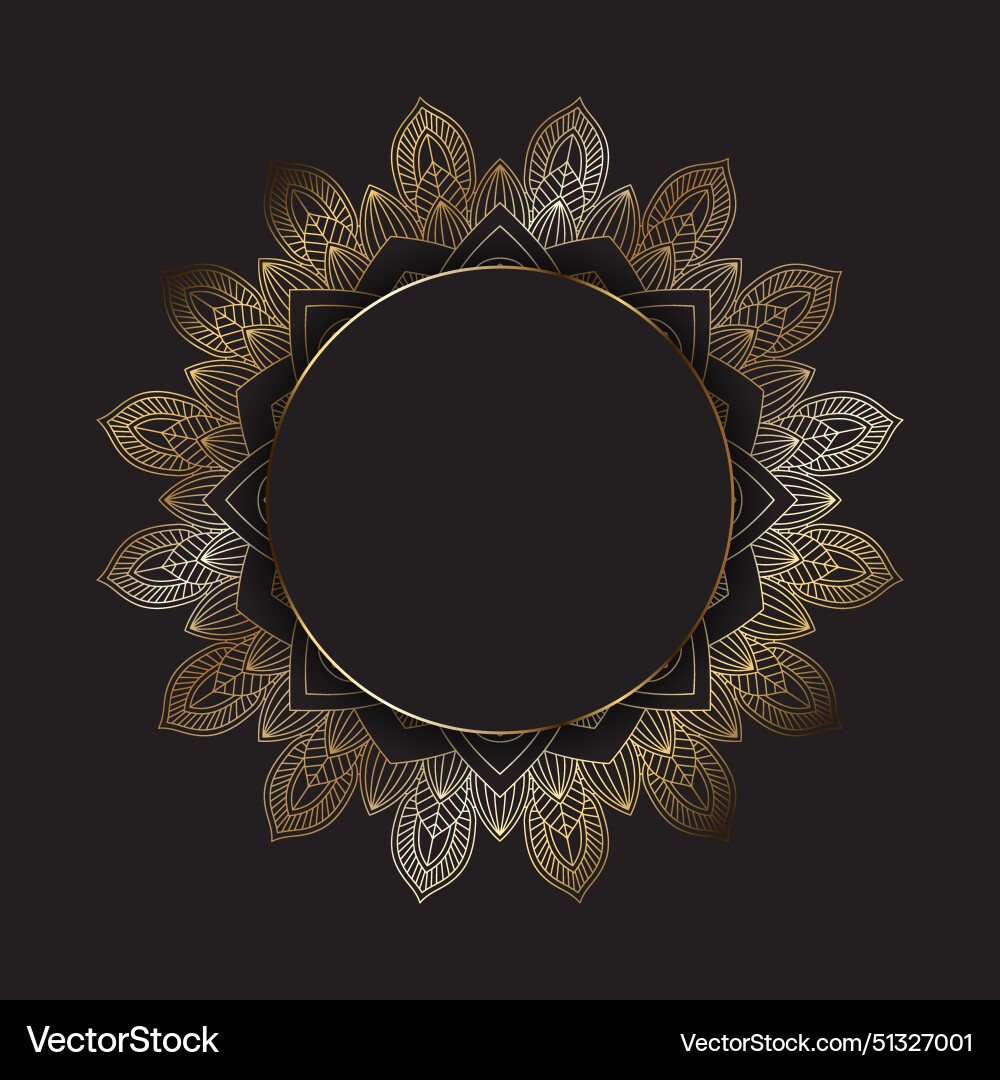 Decorative gold frame background design Royalty Free Vector