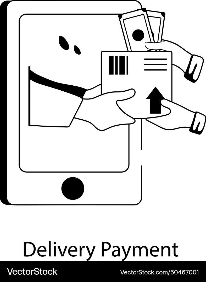 Delivery payment Royalty Free Vector Image - VectorStock