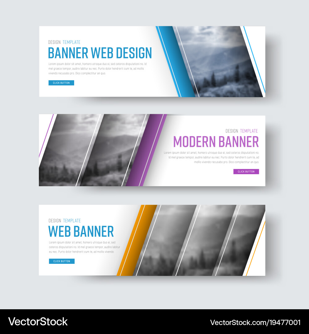 Design white banners with diagonal stripes Vector Image