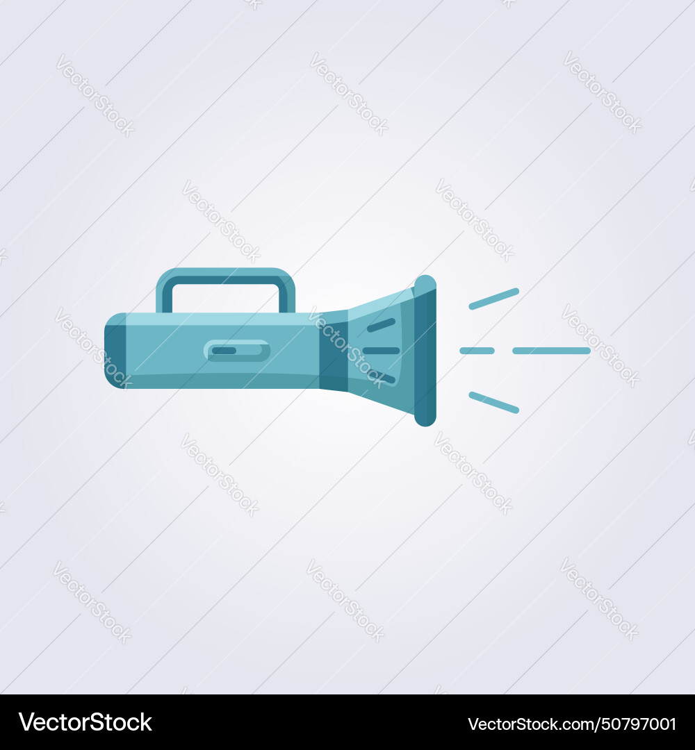 Flat icon of flashlight logo design Royalty Free Vector
