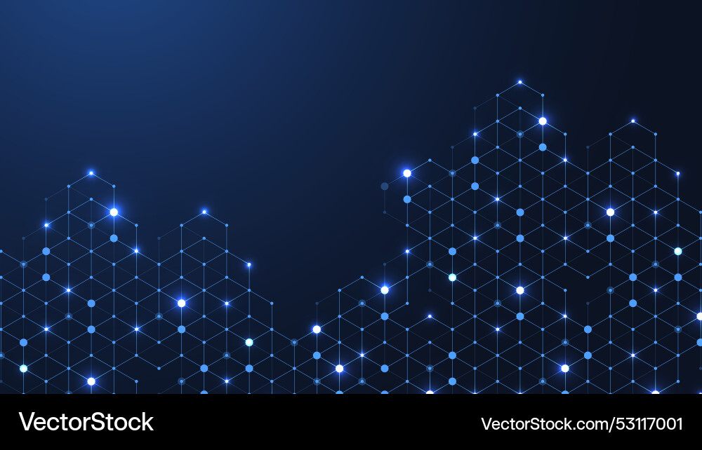 Hexagonal Digital Network Background Royalty Free Vector