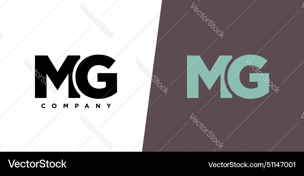 Letter m and g mg logo design template minimal Vector Image
