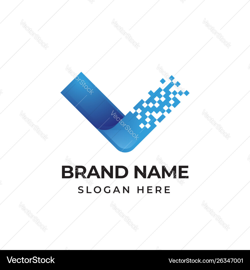 Letter v logo template in modern style Royalty Free Vector