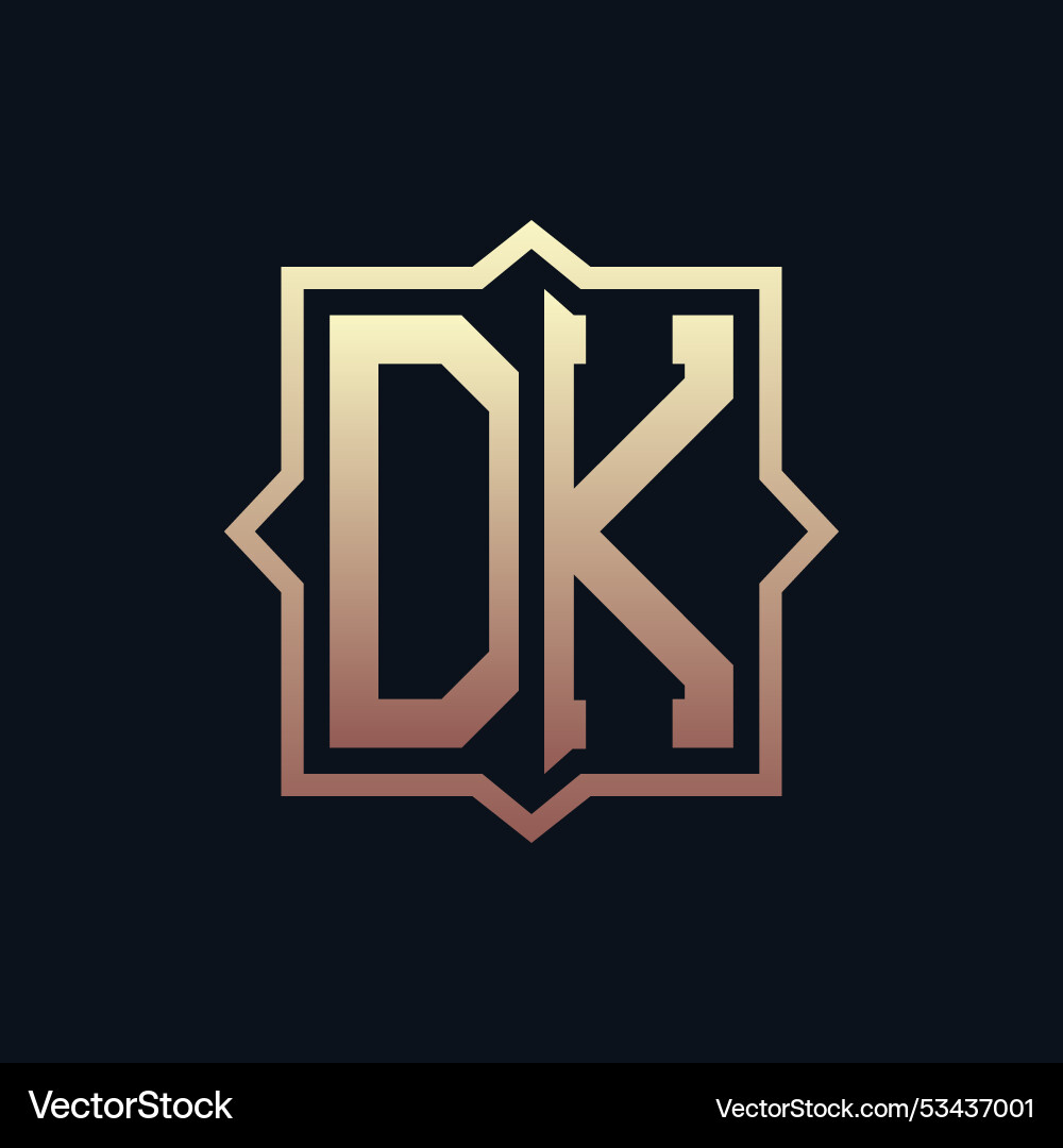 Luxury initial dk monogram logo design elegant Vector Image
